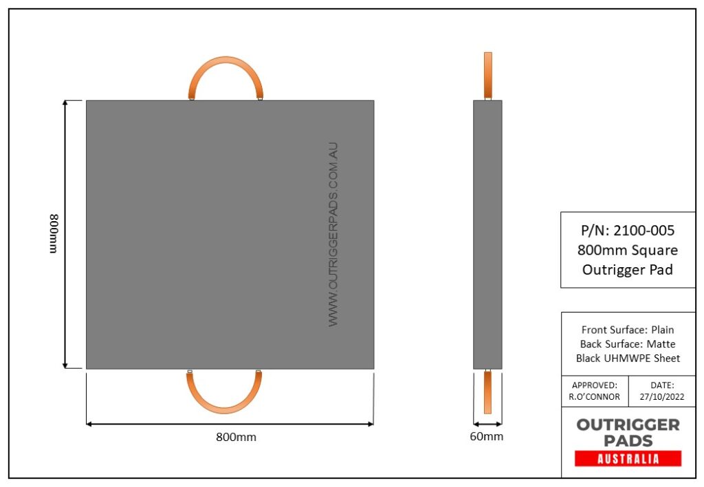 Outrigger Pads 800mm x 800mm x 60mm - Outrigger Pads Australia